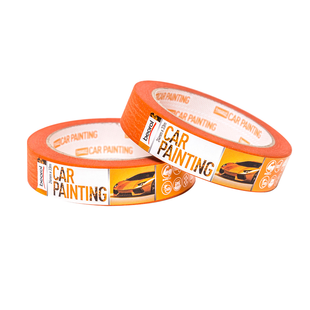 Car-painter masking tape 24mm x 33m, 100ᵒC AK24 | Beorol d.o.o