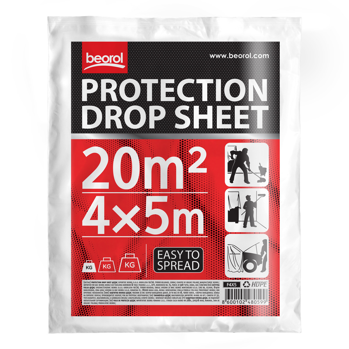 Drop sheet 4x5m (13.1x16.5 ft) F4x5 | Beorol d.o.o
