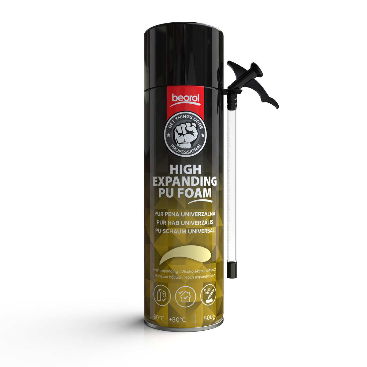 PU foam high expanding spray, 500ml PP500 | Beorol d.o.o