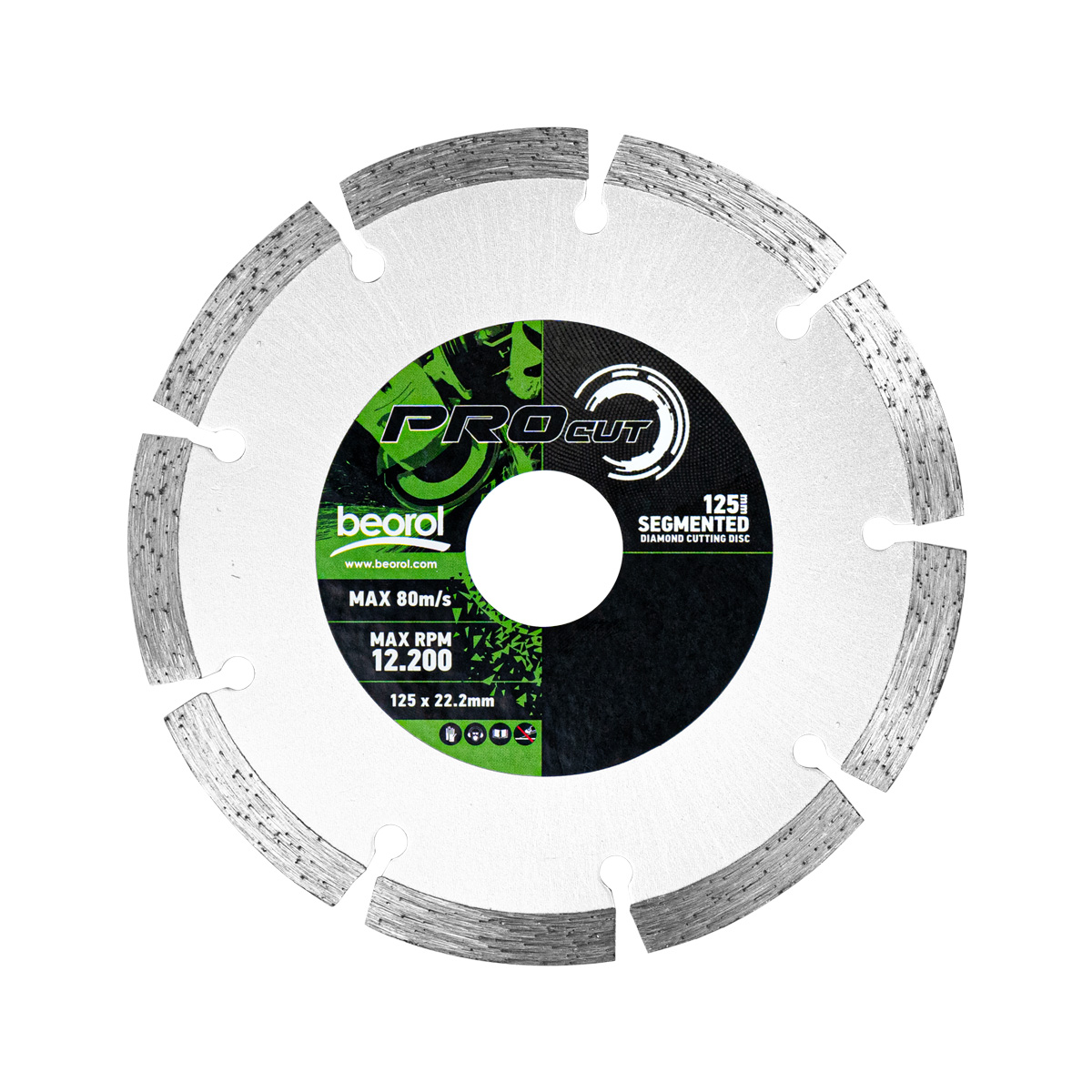 Segmented diamond cutting disc, ø125mm RPDS125 | Beorol d.o.o