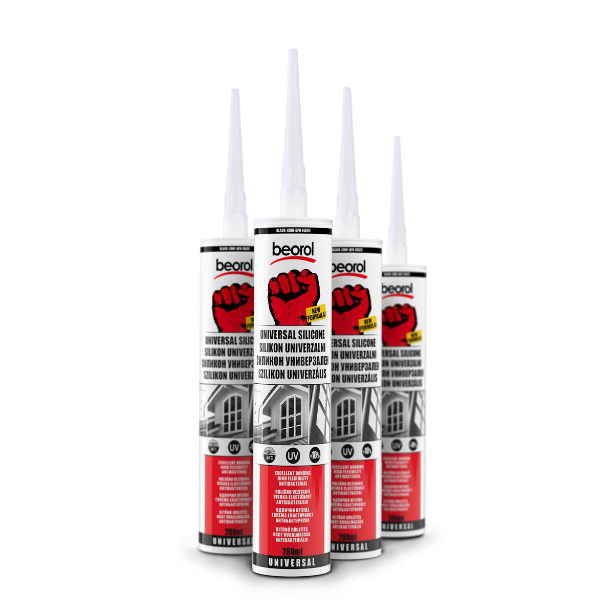 Universal silicone, black 280 ml SUC | Beorol d.o.o