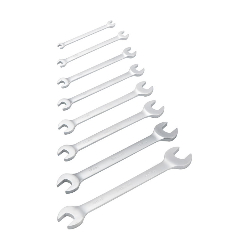 Double open end wrench set, 8pcs, 6-22mm KVISET8 | Beorol
